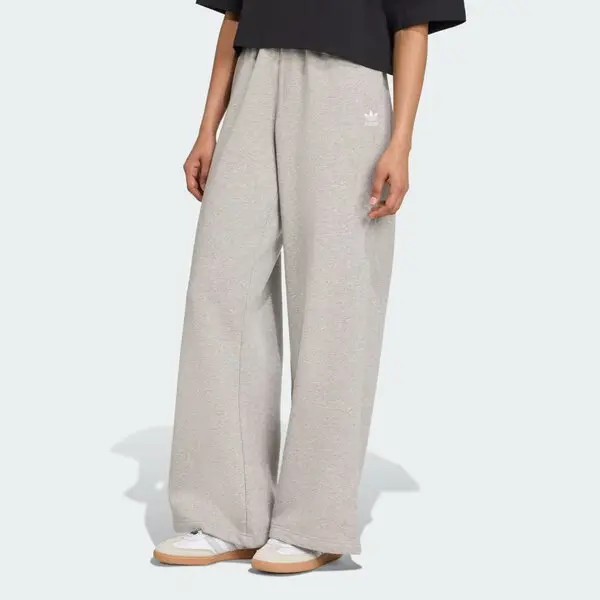 Adidas Essentials Wide Leg Fleece Pant - Medium Grey Heather