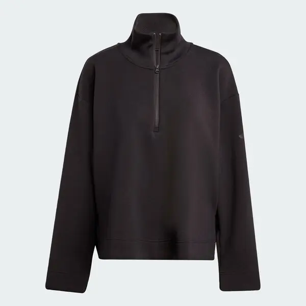 Adidas Soft Lux Quarter-zip Sweatshirt - Black