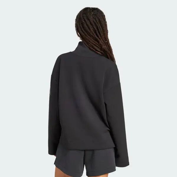 Adidas Soft Lux Quarter-zip Sweatshirt - Black