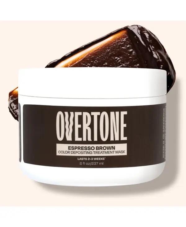 OVERTONE Color Depositing Hair Mask – Semi-permanent Hair Dye + Deep Conditioner - Espresso Brown
