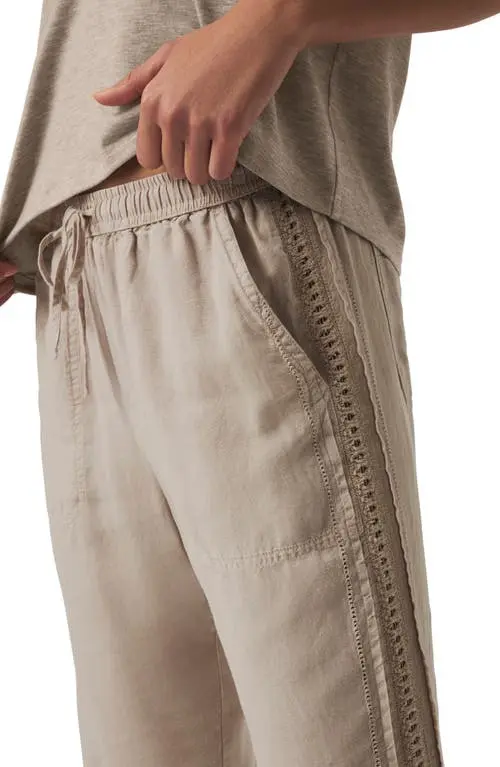 Splendid Angie Straight Leg Linen Blend Drawstring Pants