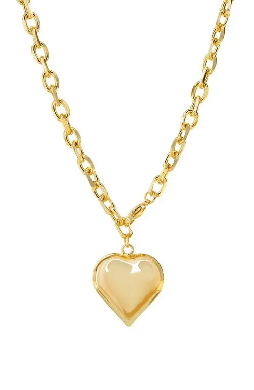 MARLYN SCHIFF Large Puffy Heart Convertible Necklace - Gold