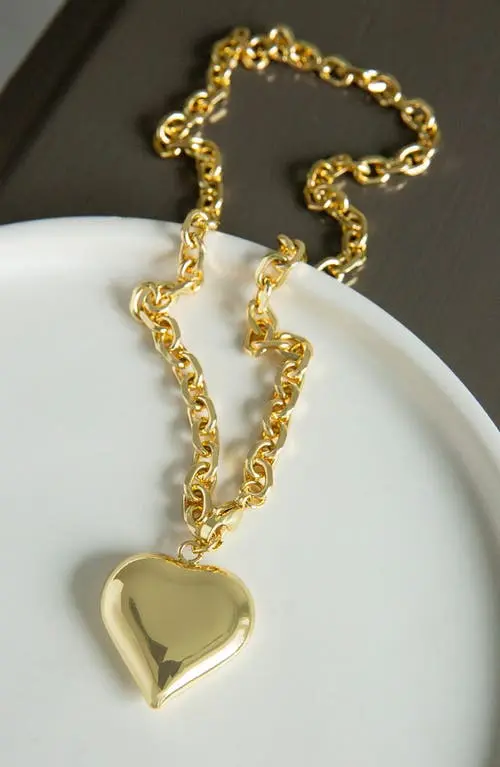 MARLYN SCHIFF Large Puffy Heart Convertible Necklace