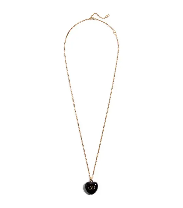 Valentino Garavani Coeur Royal Pendant Necklace - Black