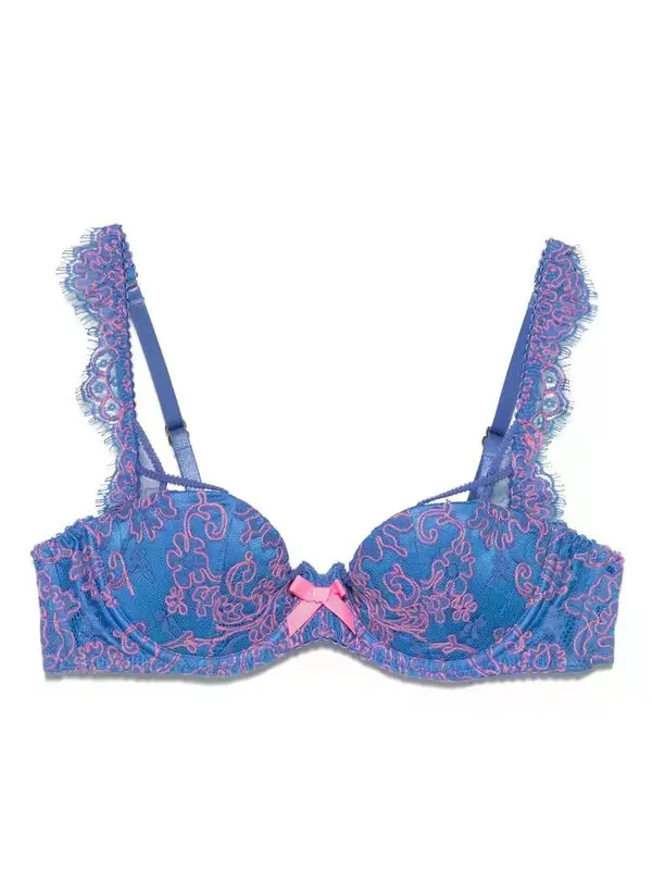 Agent Provocateur Embroidered-lace Bra - Blue