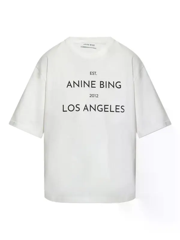 ANINE BING Logo-print T-shirt - Neutrals