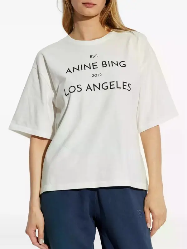 ANINE BING Logo-print T-shirt - Neutrals