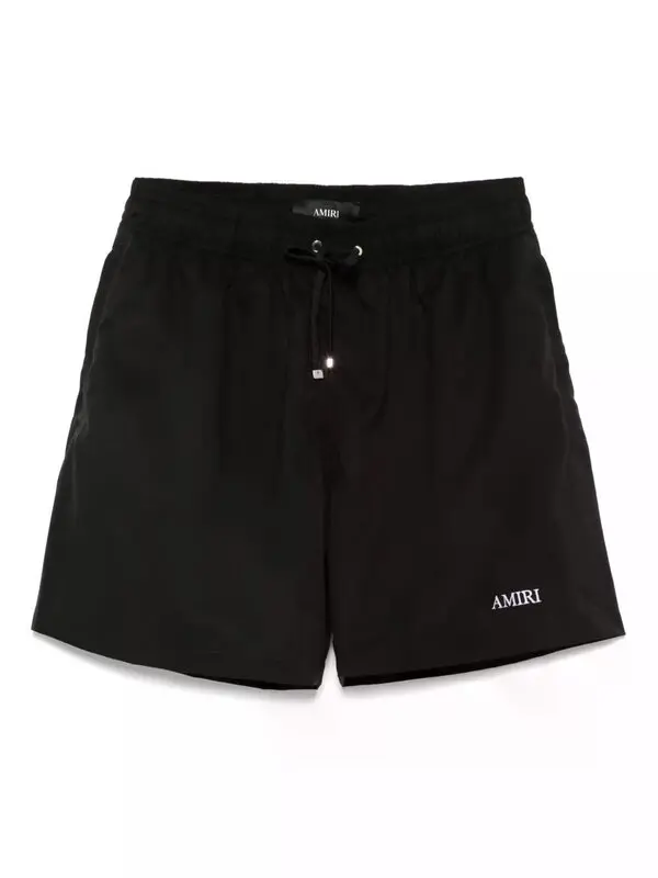 Amiri Embroidered-logo Swim Shorts - Black