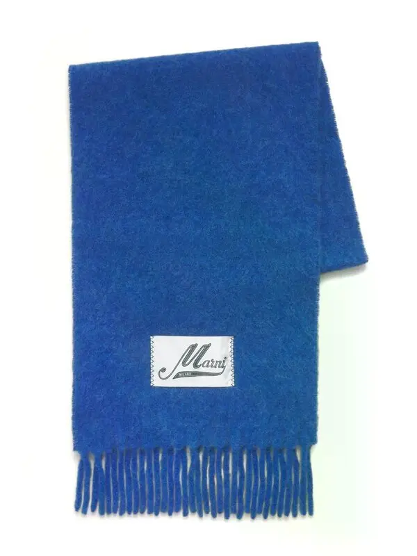 Marni Fringed Scarf - Blue