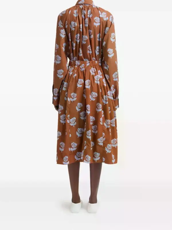 Marni Sprayed Roses-print Midi Skirt