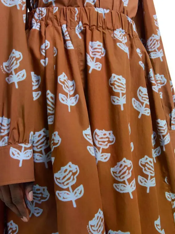 Marni Sprayed Roses-print Midi Skirt