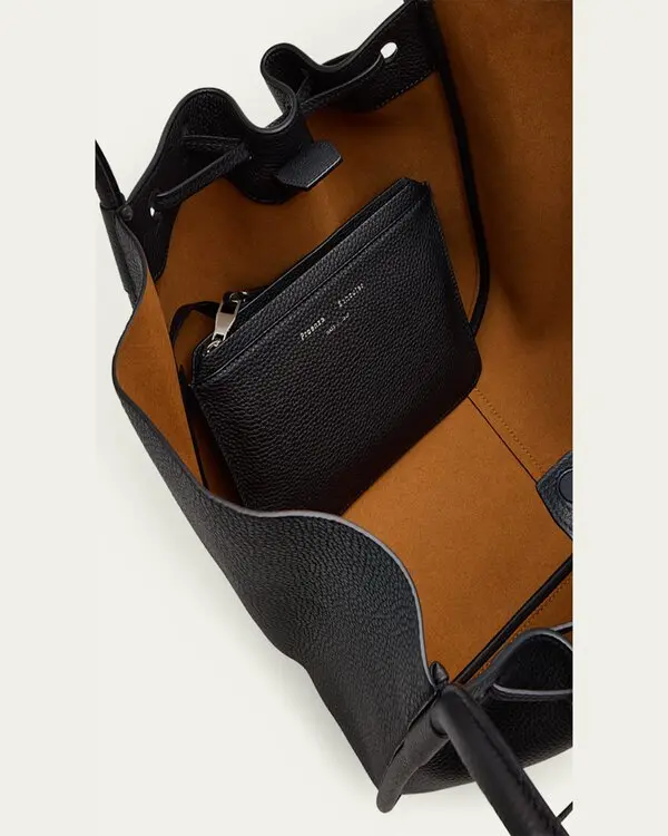 Proenza Schouler Large Ruched Pebbled Calfskin Tote Bag - Black
