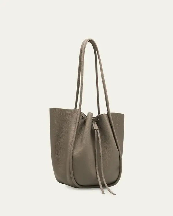 Proenza Schouler Large Ruched Pebbled Calfskin Tote Bag - Black