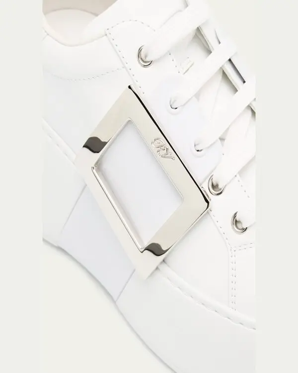 ROGER VIVIER Viv' Skate Leather Sneakers - White