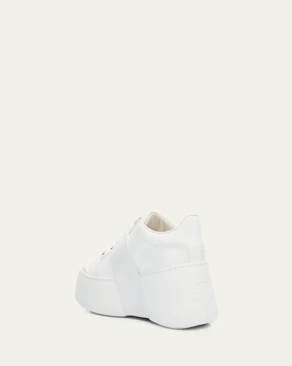 ROGER VIVIER Viv' Skate Leather Sneakers - White