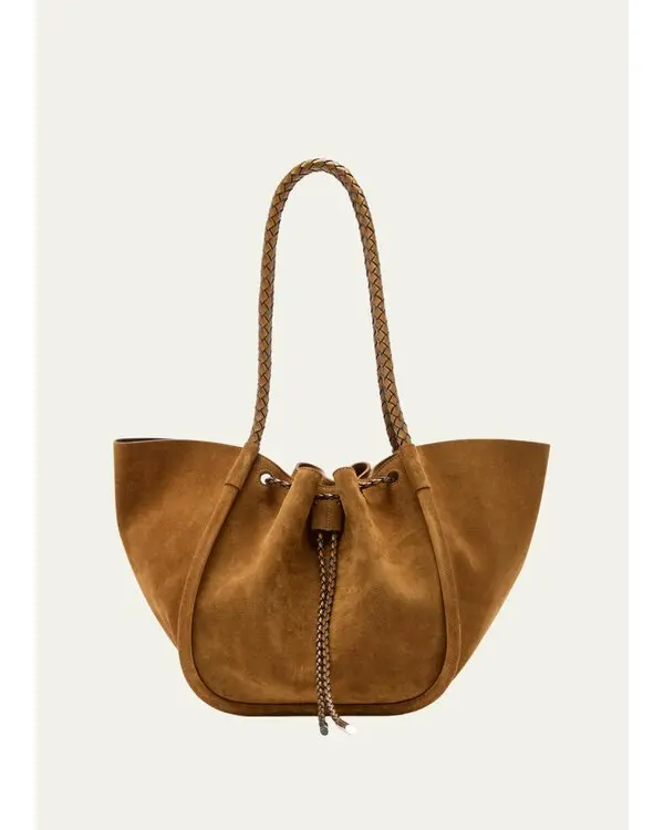 Proenza Schouler Large Ruched Suede Tote Bag