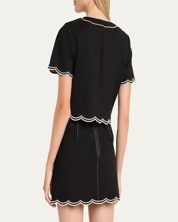 Ramy Brook Sandra Scallop-trim Top