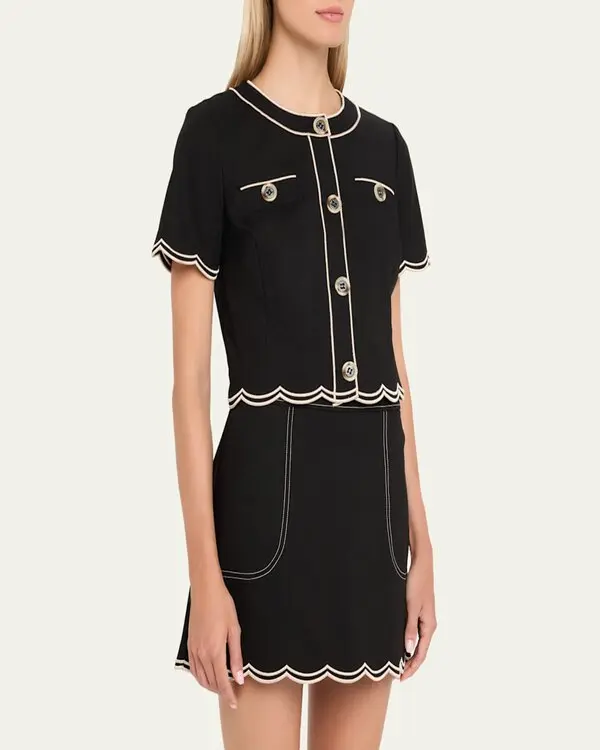 Ramy Brook Sandra Scallop-trim Top