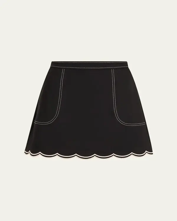 Ramy Brook Scalloped Hem Mini Skirt