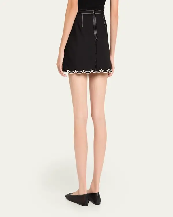 Ramy Brook Scalloped Hem Mini Skirt