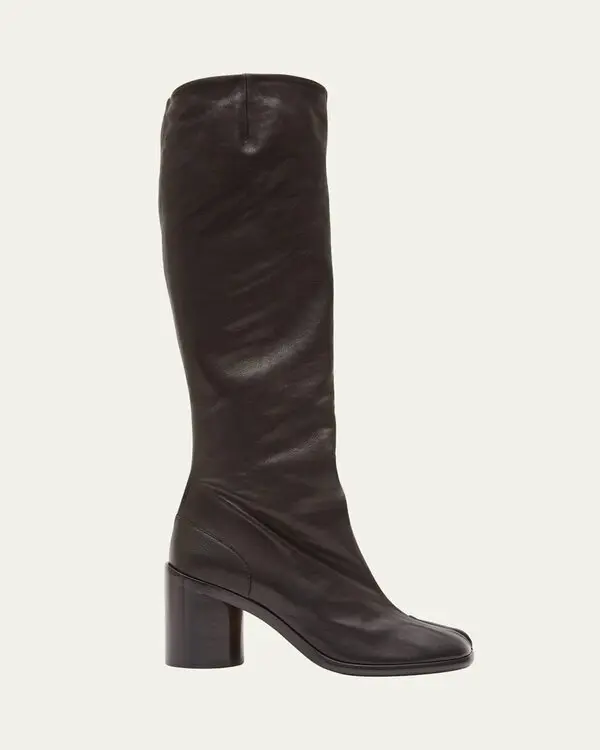 MAISON MARGIELA Tabi Leather Knee-high Boots - Black