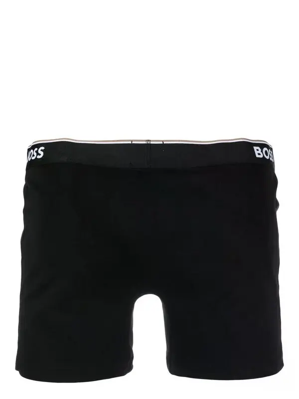 BOSS Pack Of Three Logo-waistband Boxer Briefs - Black