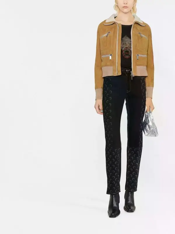 Dsquared2 Ribbed-detail Zipped-up Bomber Jacket