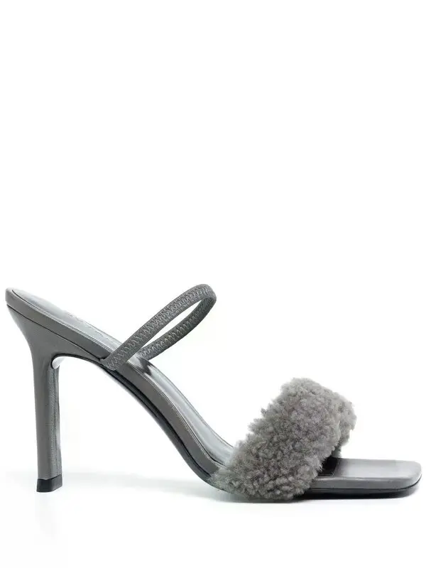 By Far Shearling-strap Open-toe Mules
