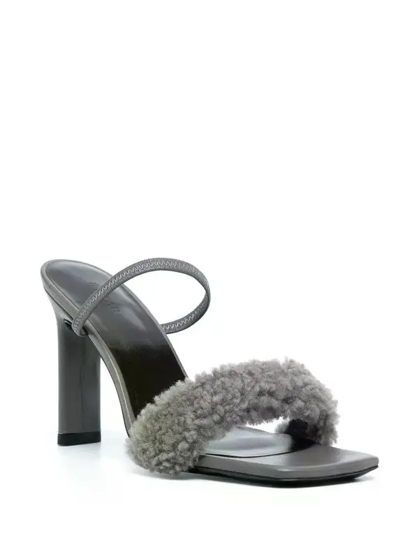 By Far Shearling-strap Open-toe Mules