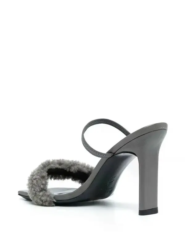 By Far Shearling-strap Open-toe Mules