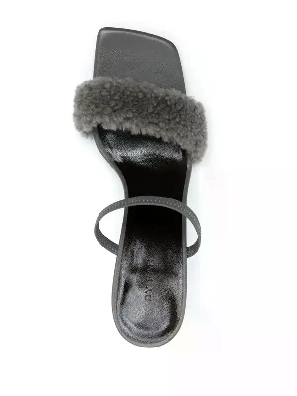 By Far Shearling-strap Open-toe Mules
