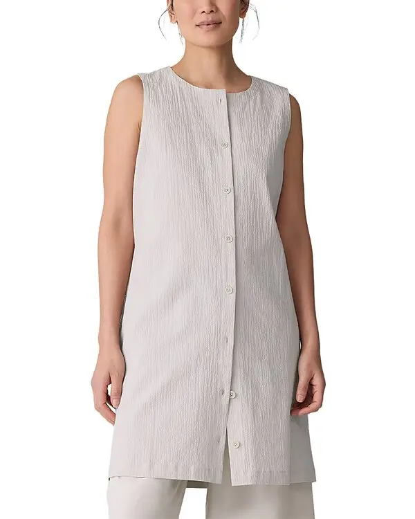 Eileen Fisher Tie Back Sleeveless Vest - Chalk
