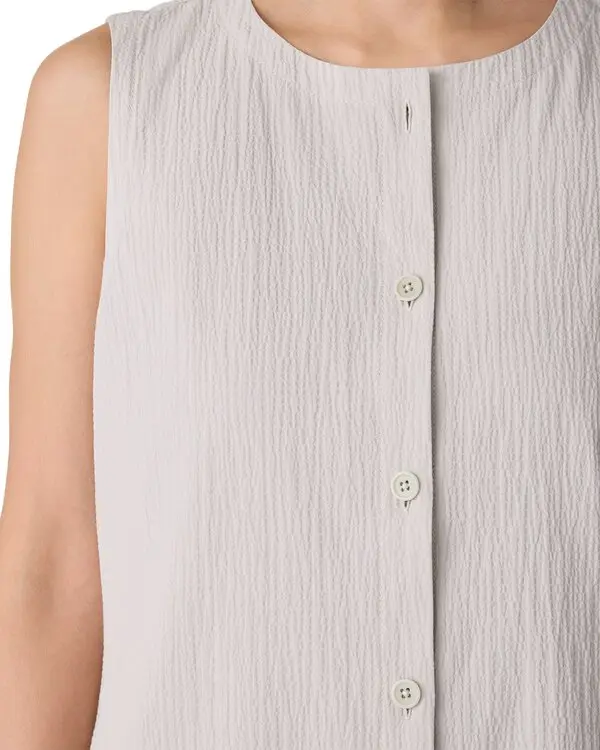 Eileen Fisher Tie Back Sleeveless Vest - Chalk