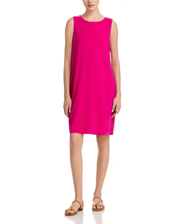 eileen fisher stretch jersey knit tank dress In Fuschia - 64% Off Ladies dresses