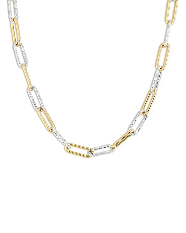 Bloomingdale'S Alberto Amati 14k Yellow & White Gold Chain Link Necklace - White/gold