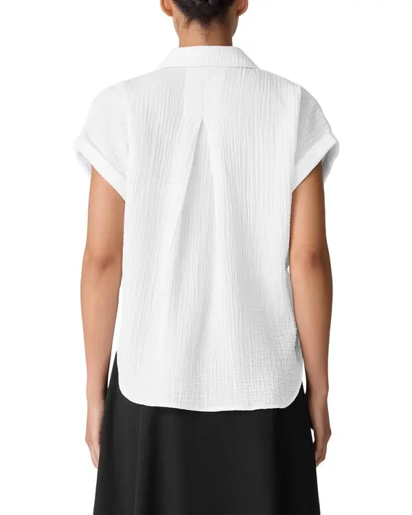 Eileen Fisher Notch Collar Top - White