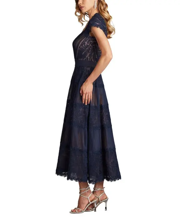 lace tea length dress tadashi shoji Tadashi Shoji Lace Tea-Length Dress