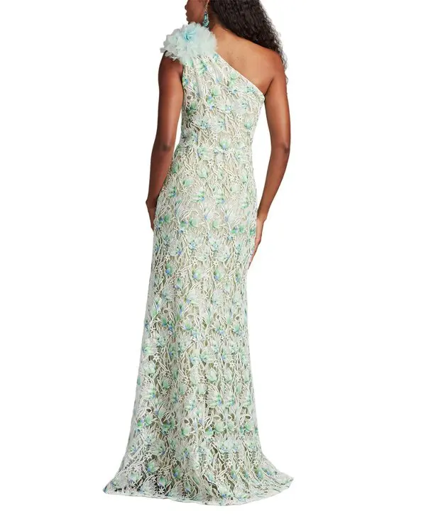 Tadashi Shoji Kahli 3d Floral Embroidered Gown - Green