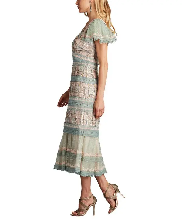 tadashi shoji lace panel dress Tadashi Shoji Avalon Pleated Velvet Cocktail Dress