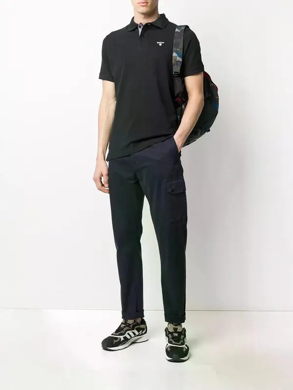 Barbour Logo Embroidered Polo Shirt - Black