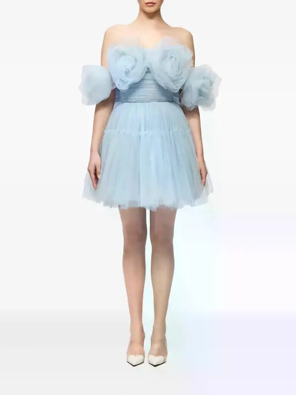 ANA RADU Tulle Off-shoulder Mini Dress