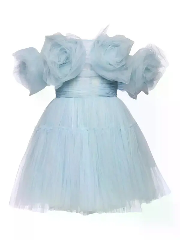 ANA RADU Tulle Off-shoulder Mini Dress