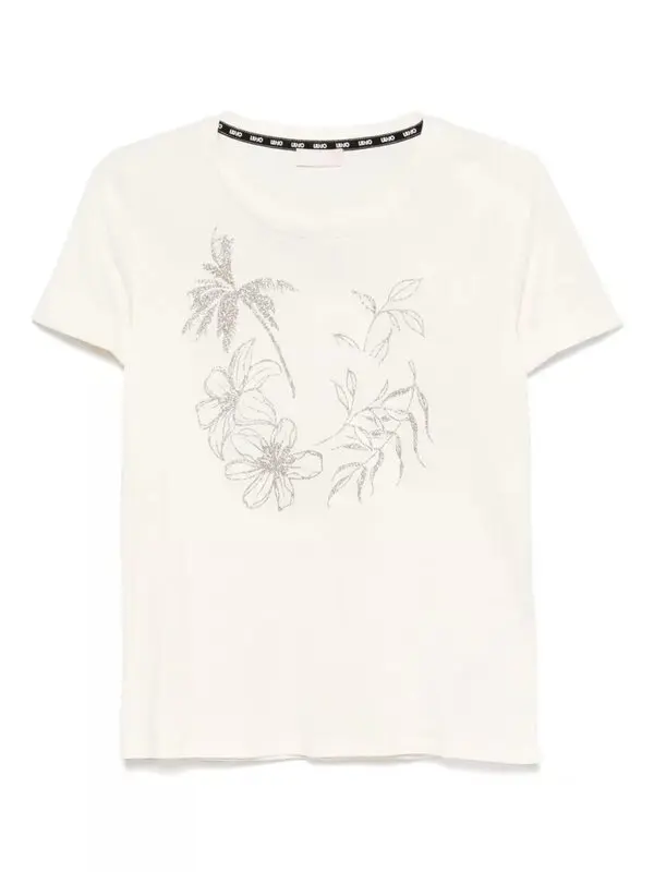 Liu Jo Logo-appliqué T-shirt - Neutrals