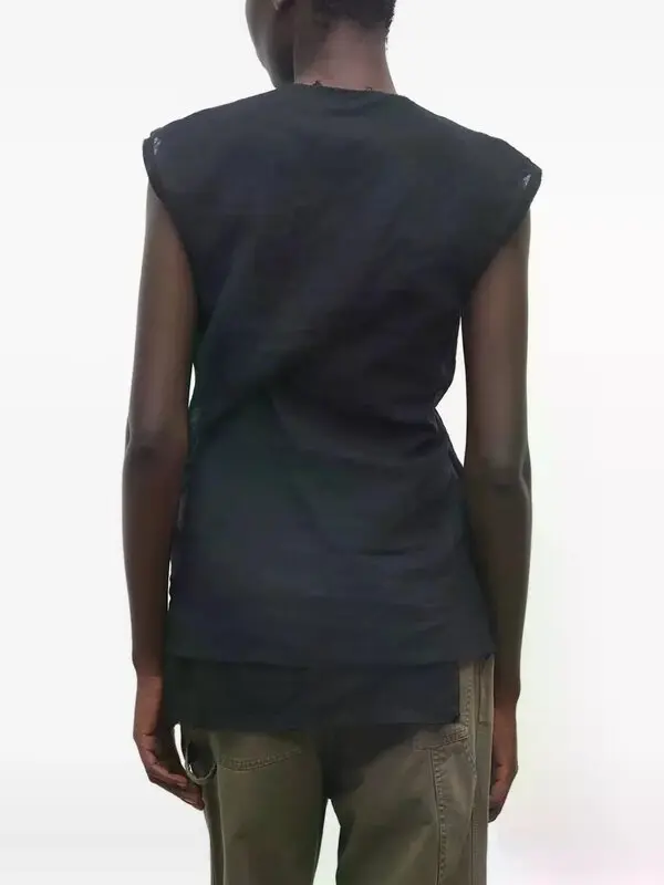 THE ROW Draped Cap Sleeve Top - Black