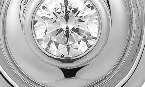 LUV AJ Wave Bezel Cubic Zirconia Twisted Stud Earrings