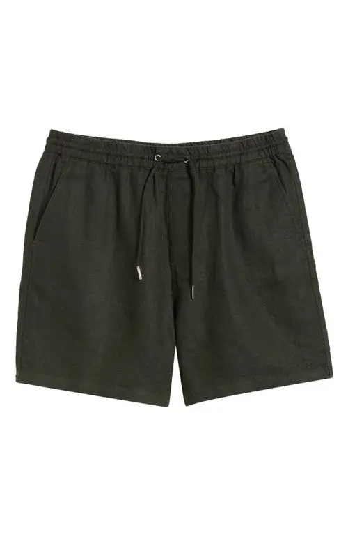 Nn07 1454 Gregor Linen Drawstring Shorts - Dark Army