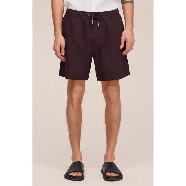 Nn07 1454 Gregor Linen Drawstring Shorts - Dusky Port