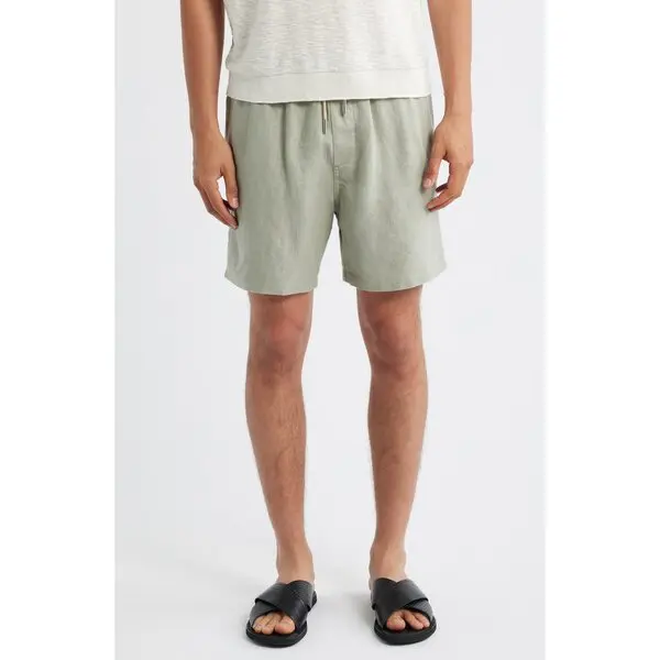 Nn07 1454 Gregor Linen Drawstring Shorts - Sage Green