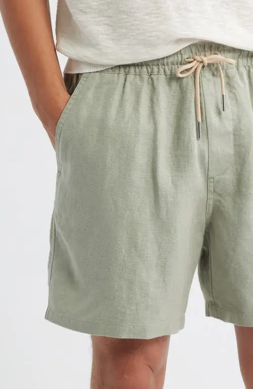Nn07 1454 Gregor Linen Drawstring Shorts - Sage Green