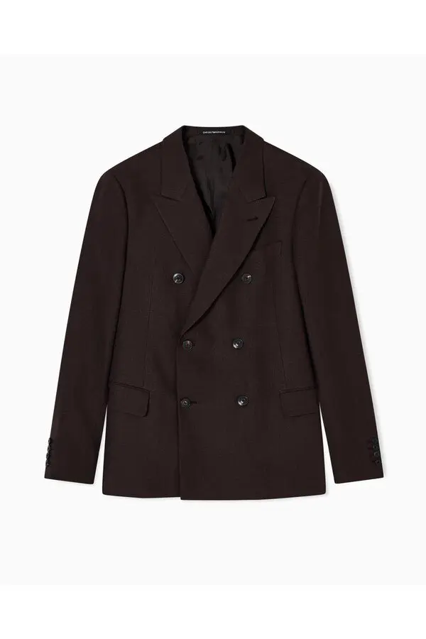 Emporio Armani Double-breasted Linen Blazer